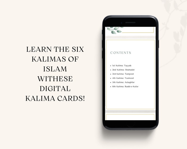 Kalima Flashcards, Digital Kalma Cards, the Six Kalimas, Kalima of ...