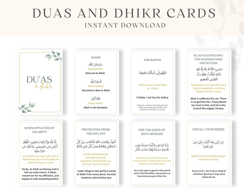 Dua Cards Islamic Duas Dua Cards Printable Dua Book Duas - Etsy