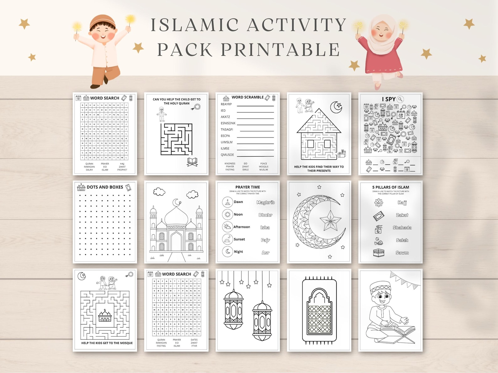 Islamic Activities Printable, Islamic Kids Activity, Islamic Coloring ...