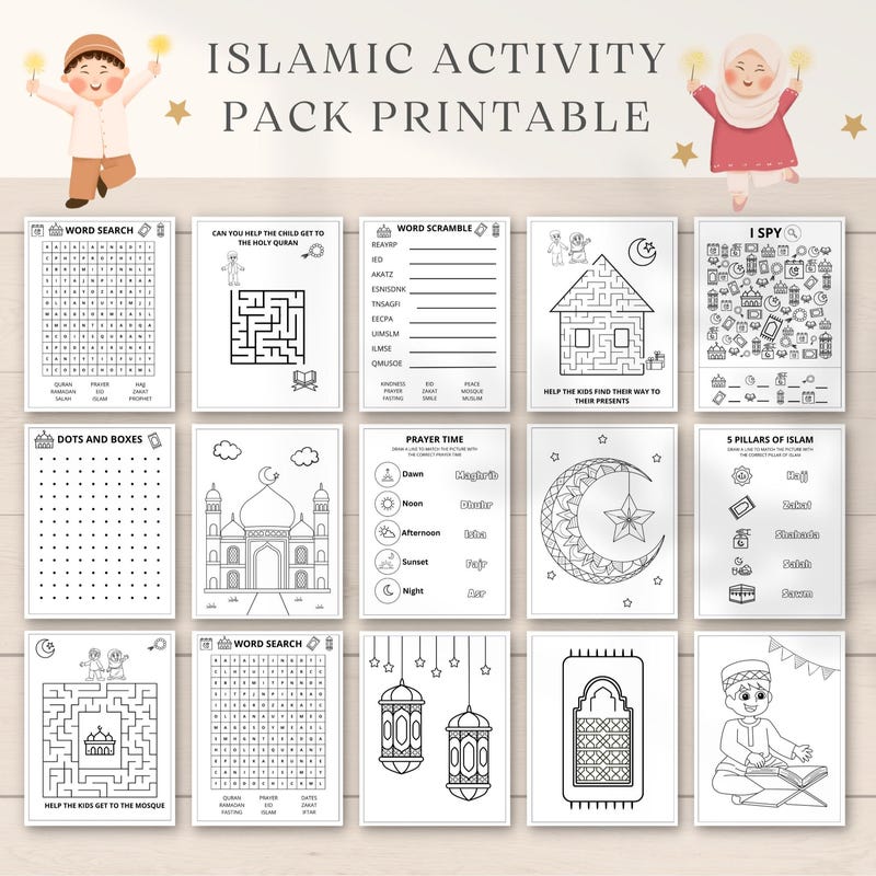 Kids Muslim Worksheet - Etsy UK