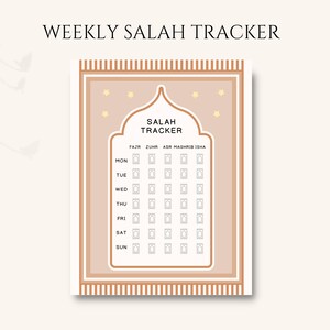Salah Tracker Printable, Daily Salah Tracker, Salah Chart, Prayer Chart ...