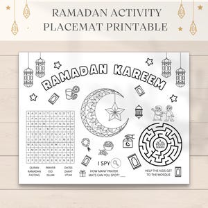 Ramadan Placemat Printable, Ramadan Activity Placemat, Ramadan ...