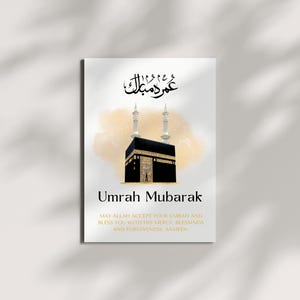Umrah Mubarak Card, Umrah Greeting Card, Umrah Card Printable, Islamic ...