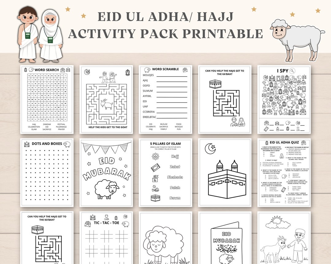 Eid Ul Adha Activity Eid Activity Printable Hajj Kids - Etsy
