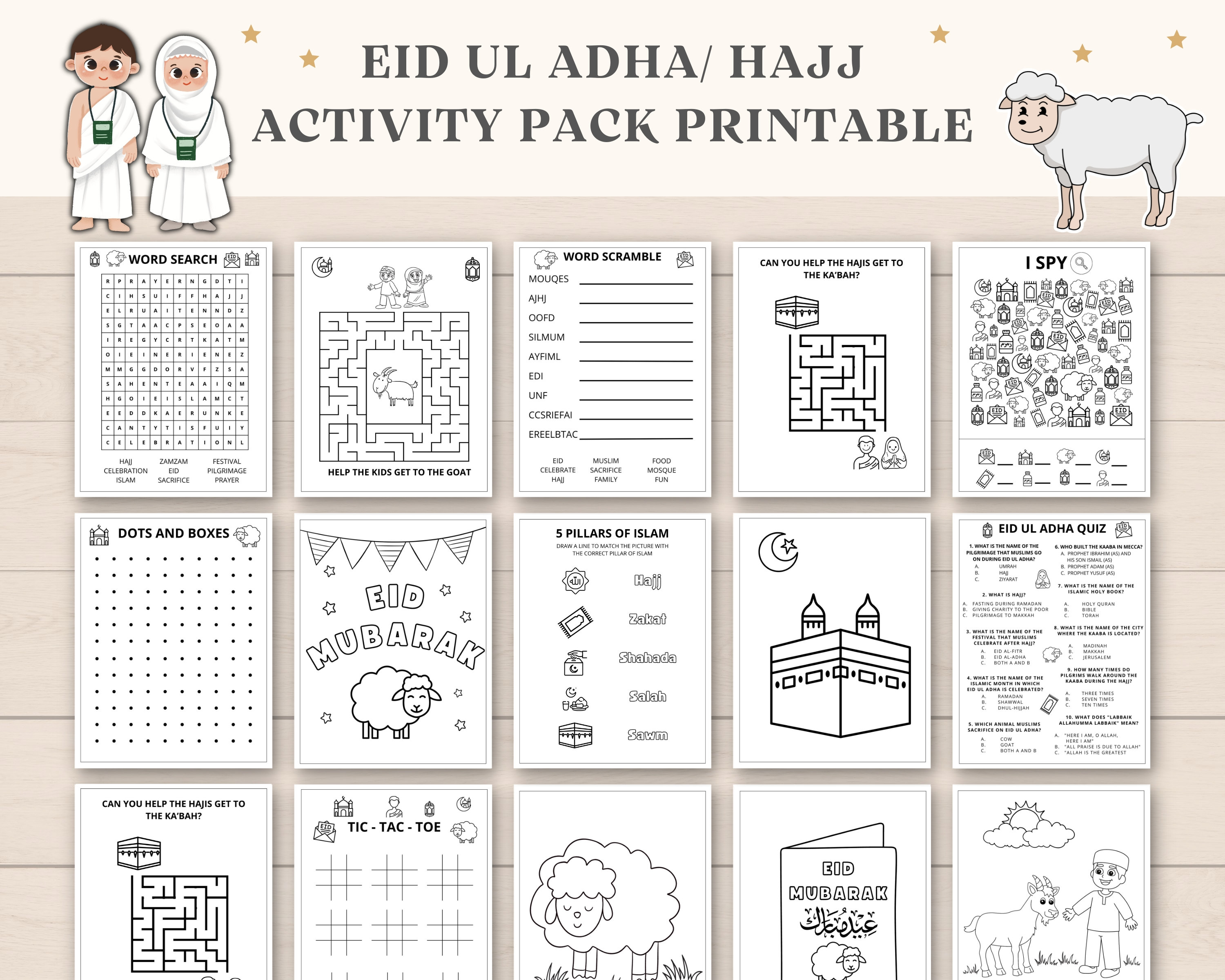 Eid Ul Adha Activity Eid Activity Printable Hajj Kids - Etsy UK
