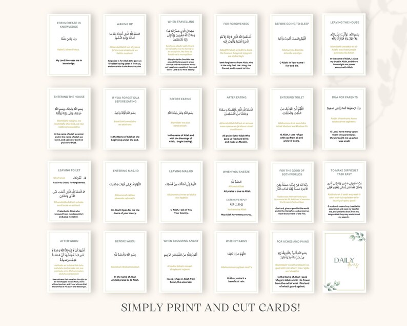 Dua Cards Printable Daily Duas Islamic Duas Dua Book - Etsy UK