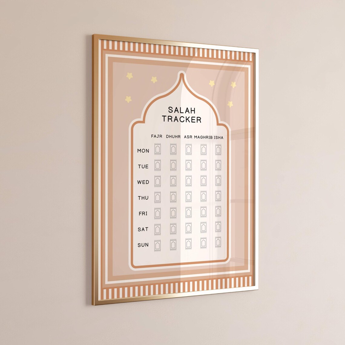 Salah Tracker Printable, Daily Salah Tracker, Salah Chart, Prayer Chart ...