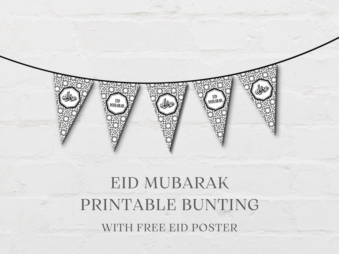 Eid Bunting Printable, Eid Mubarak Banner, Eid Poster, Eid Decor ...