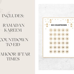 Ramadan Decoration Printable, 3 Set Ramadan Printable, Ramadan Calendar, Suhoor Iftar Time ...