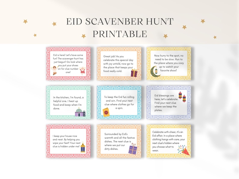 Eid Scavenger Hunt Printable, Eid Activity, Eid Games, Indoor Treasure ...