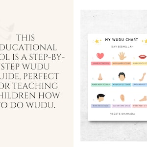 Wudu Chart Printable, Wudu Poster, Islamic Wudu, Wudu Guide for Kids ...