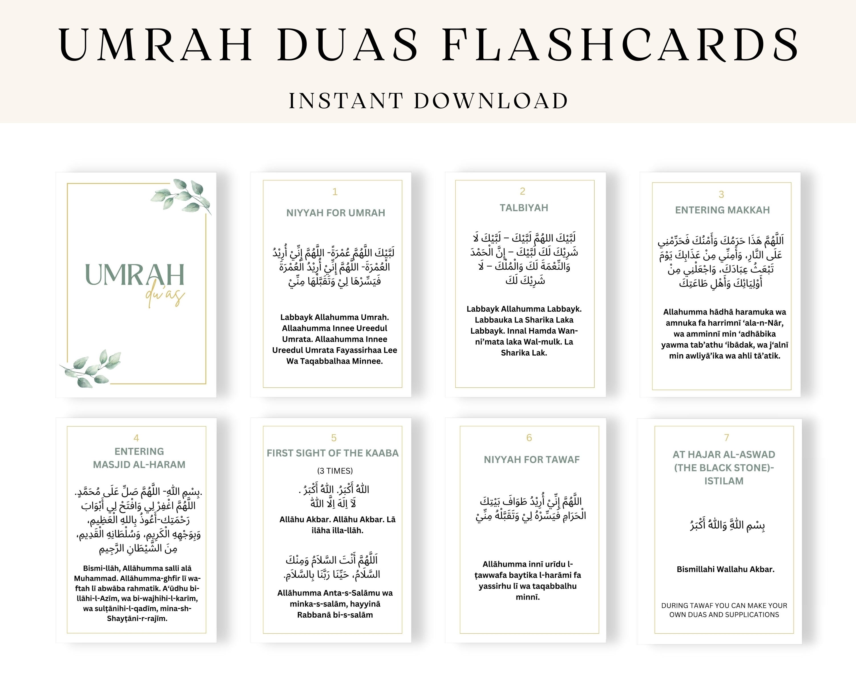 Umrah Flashcards Printable Umrah Guide PDF Umrah Dua Cards - Etsy Australia