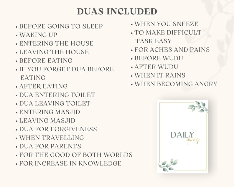Dua Cards Printable Daily Duas Islamic Duas Dua Book - Etsy UK