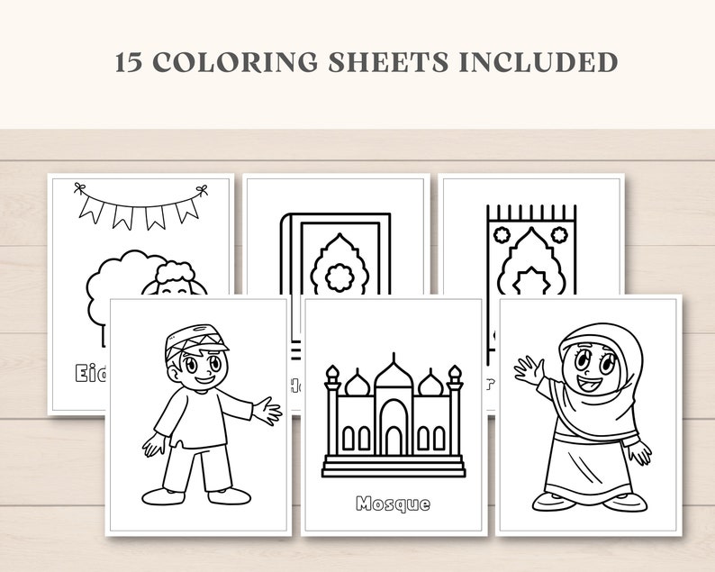 Islamic Coloring Pages, Easy Kids Coloring Printable, Ramadan Coloring ...