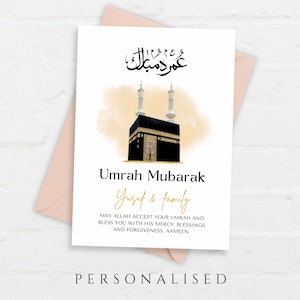 Umrah Mubarak Personalised Card, Umrah Mubarak Card, Umrah Card ...