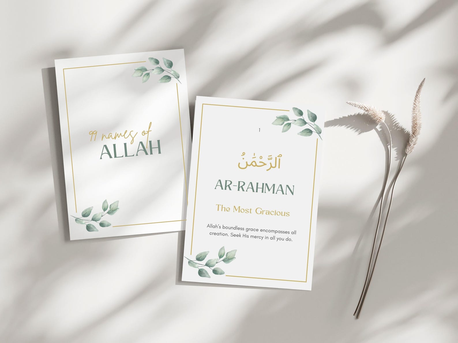 99 Names of Allah Cards, 99 Names of Allah, Asma Ul Husna, Muslim Gift ...