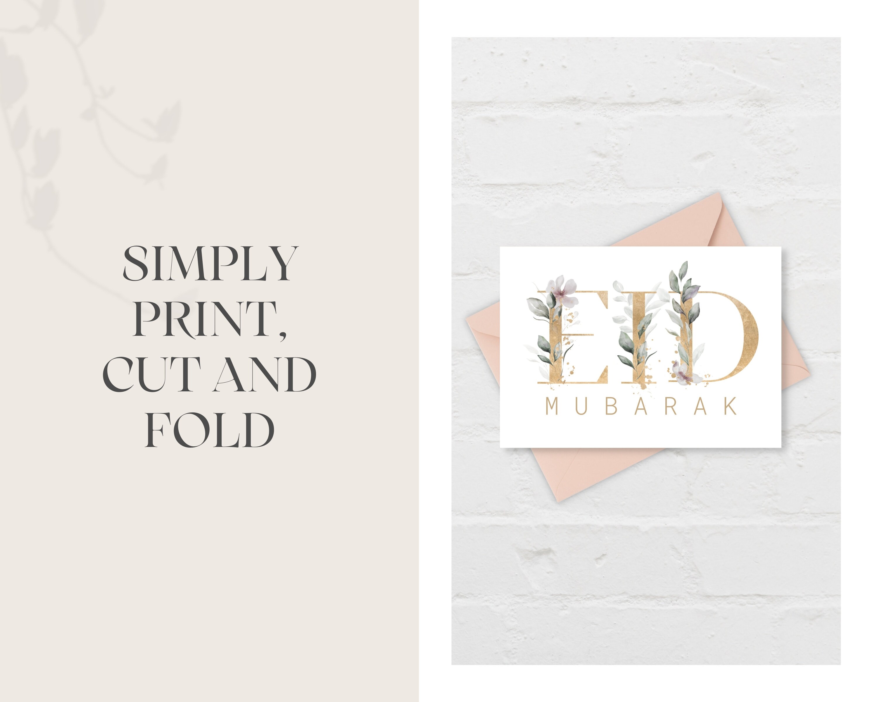 Eid Card Printable, Eid Card PDF, Eid Greeting Card, Happy Eid Card ...