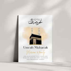 Umrah Mubarak Personalised Card, Umrah Mubarak Card, Umrah Card ...