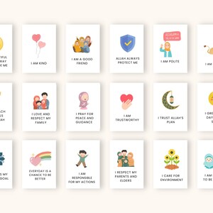Islamic Affirmations Cards for Kids, Muslim Affirmations, Muslim Kids ...