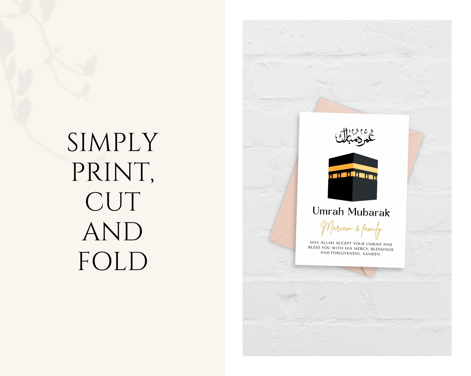Personalised Umrah Card, Umrah Mubarak Card, Umrah Card Printable ...