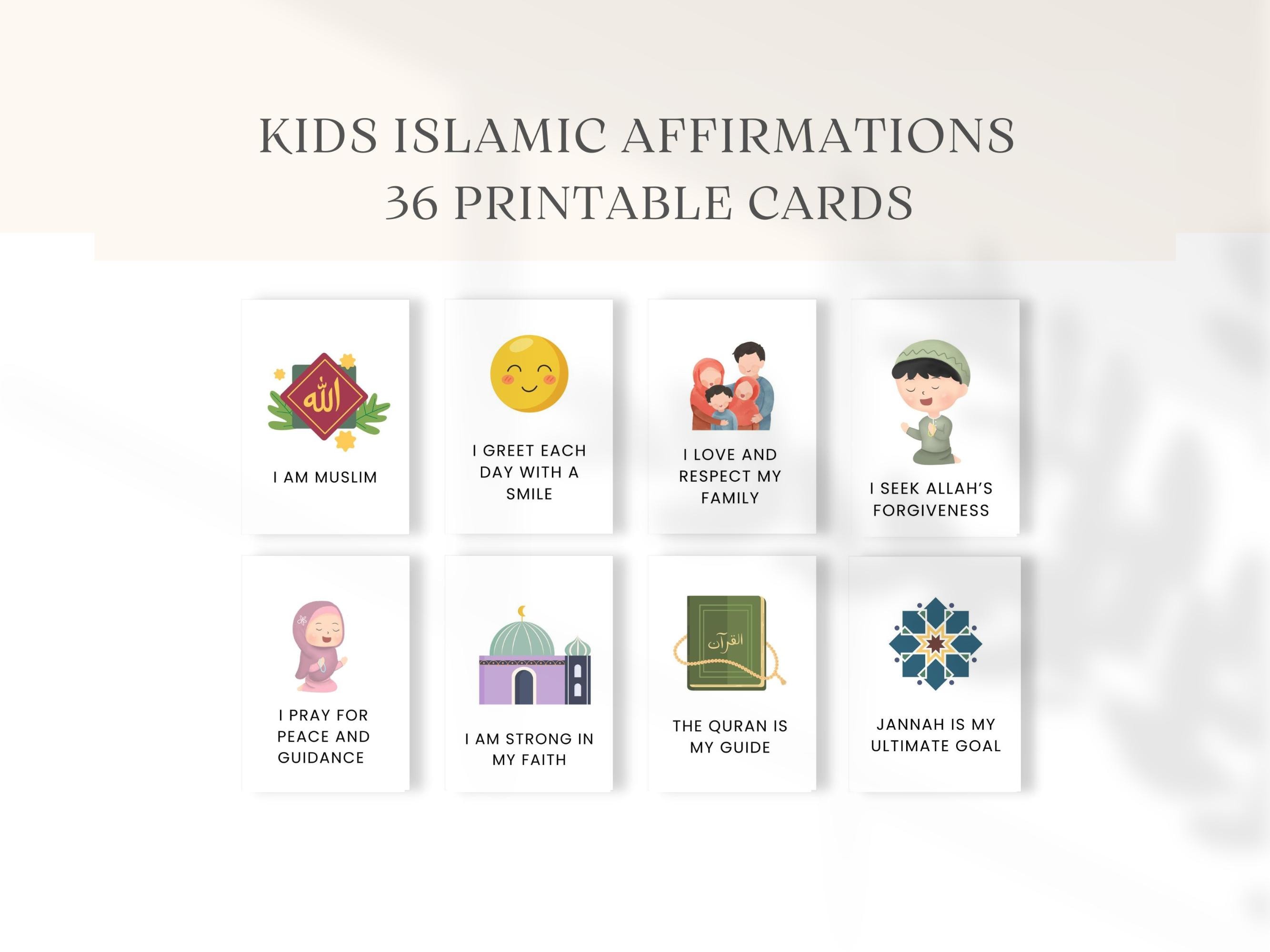 Islamic Affirmations Cards for Kids, Muslim Affirmations, Muslim Kids ...