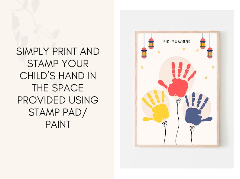 Eid Handprint, Eid Activity, Eid Craft, Eid Kids Printable, Eid Decor ...