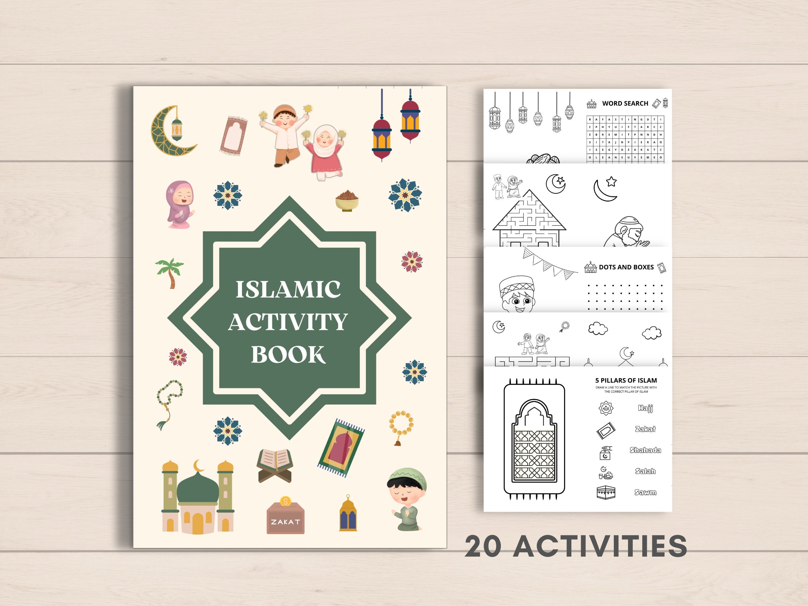 Islamic Activity Book Printable, Islamic Activities Printable, Islamic ...