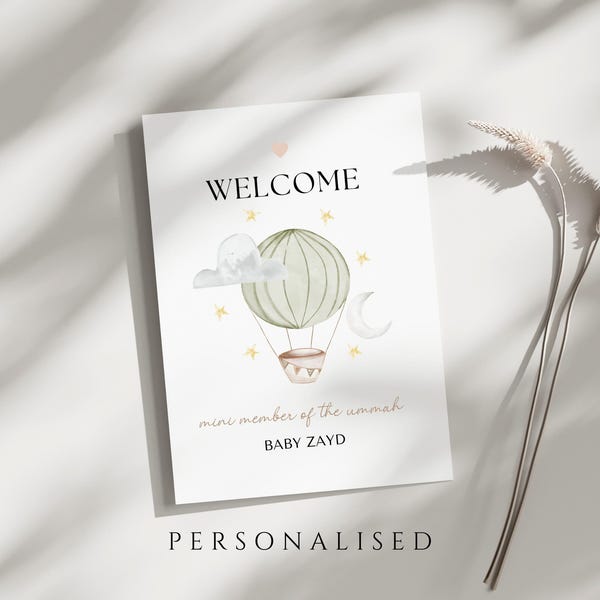 Islamic Baby Card - Etsy