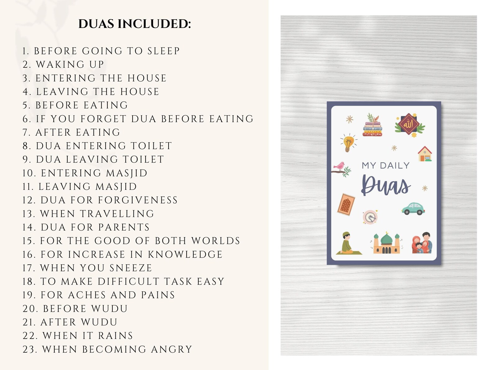 Kids Dua Cards, Islamic Kids Printables, Duas for Kids, Children Dua ...