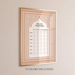 Salah Tracker Printable, Daily Salah Tracker, Salah Chart, Prayer Chart ...