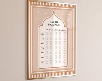 Salah Tracker Printable, Daily Salah Tracker, Salah Chart, Prayer Chart ...