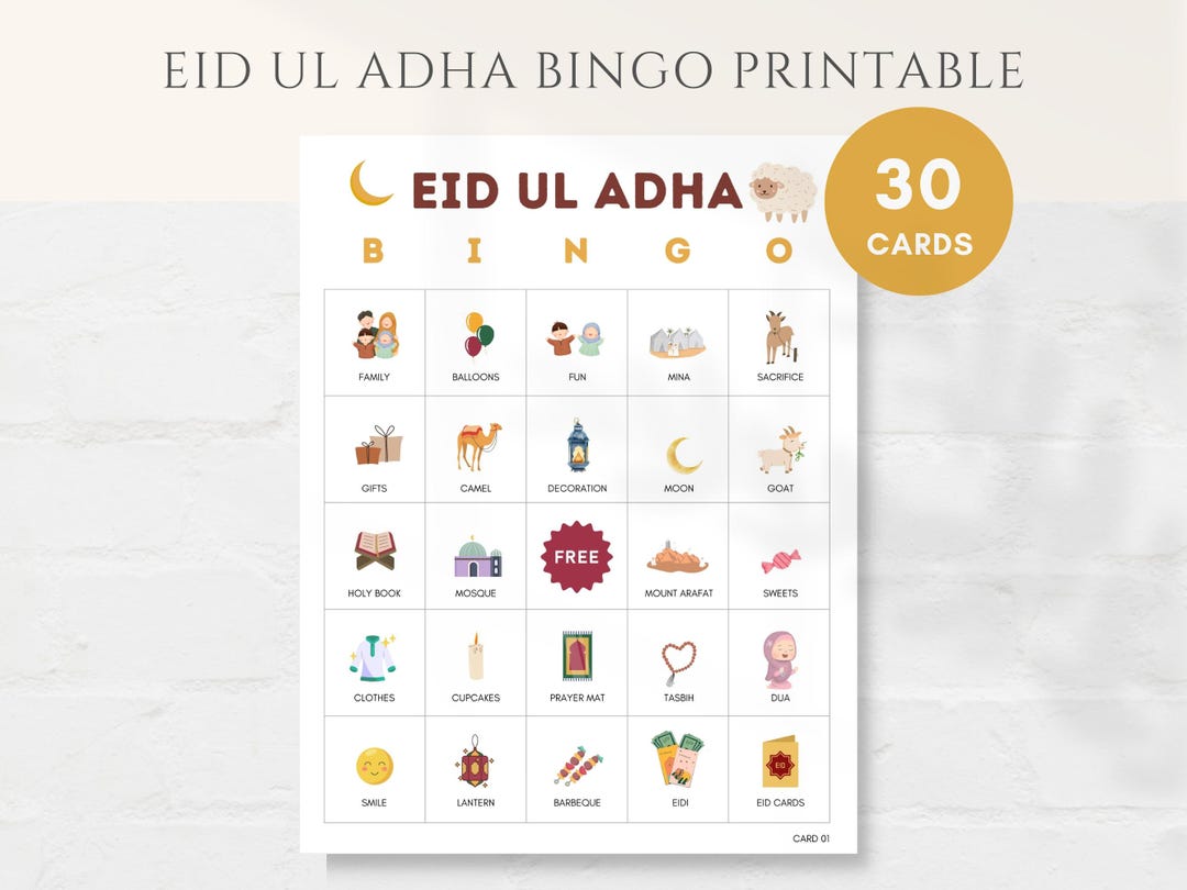 Eid Bingo, Eid Ul Adha Bingo, Eid Mubarak, Eid Games, Hajj Activity ...