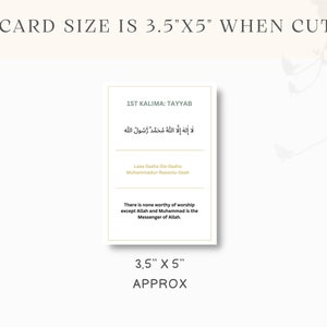Kalmah Flashcards Printable, the Six Kalmahs, Kalmah of Islam, Kalimah ...