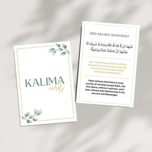 Kalmah Flashcards Printable, the Six Kalmahs, Kalmah of Islam, Kalimah ...