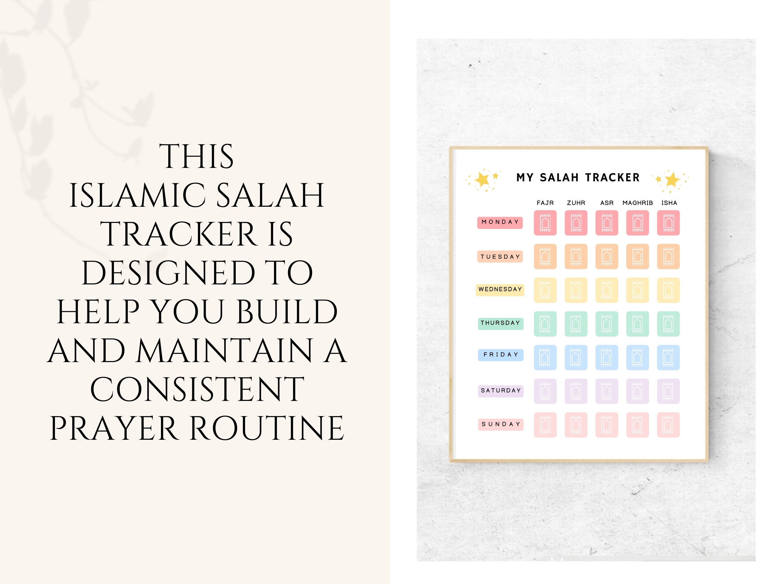 Islamic Salah Tracker, Prayer Tracker, Salah Tracker Printable, Daily ...