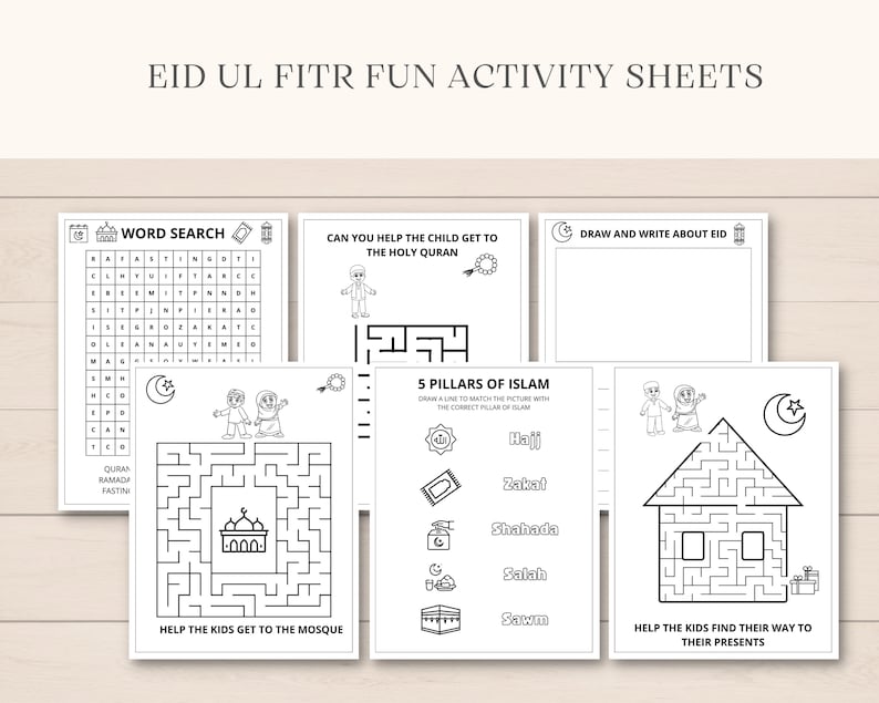Eid Ul Fitr Activity Eid Kids Activities Eid for Kids Eid - Etsy