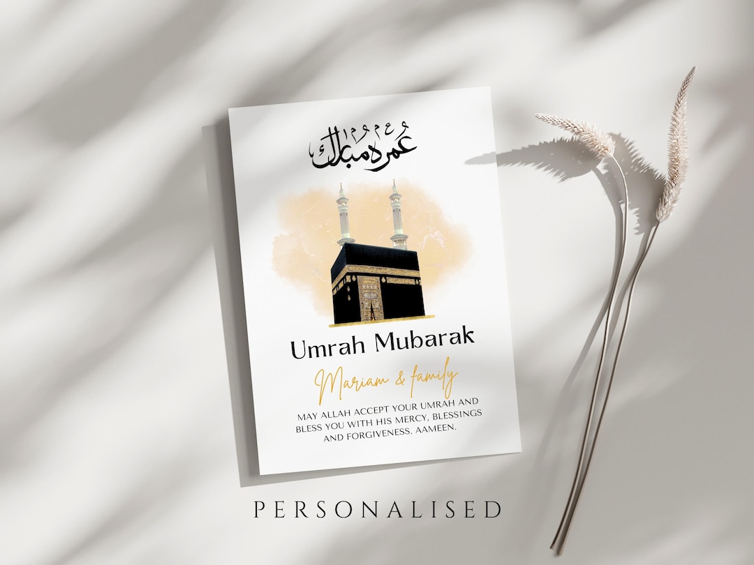 Umrah Mubarak Personalised Card, Umrah Mubarak Card, Umrah Card ...