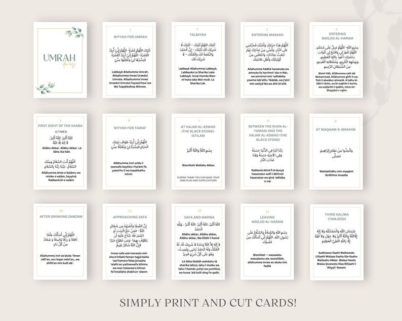 Umrah Duas Printable Umrah Cards Dua Cards Printable Umrah - Etsy