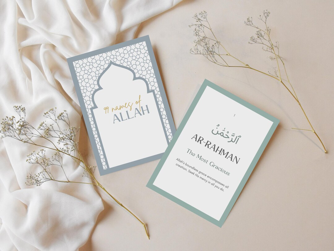 99 Names of Allah Cards, 99 Names of Allah, Asma Ul Husna Cards, Muslim ...
