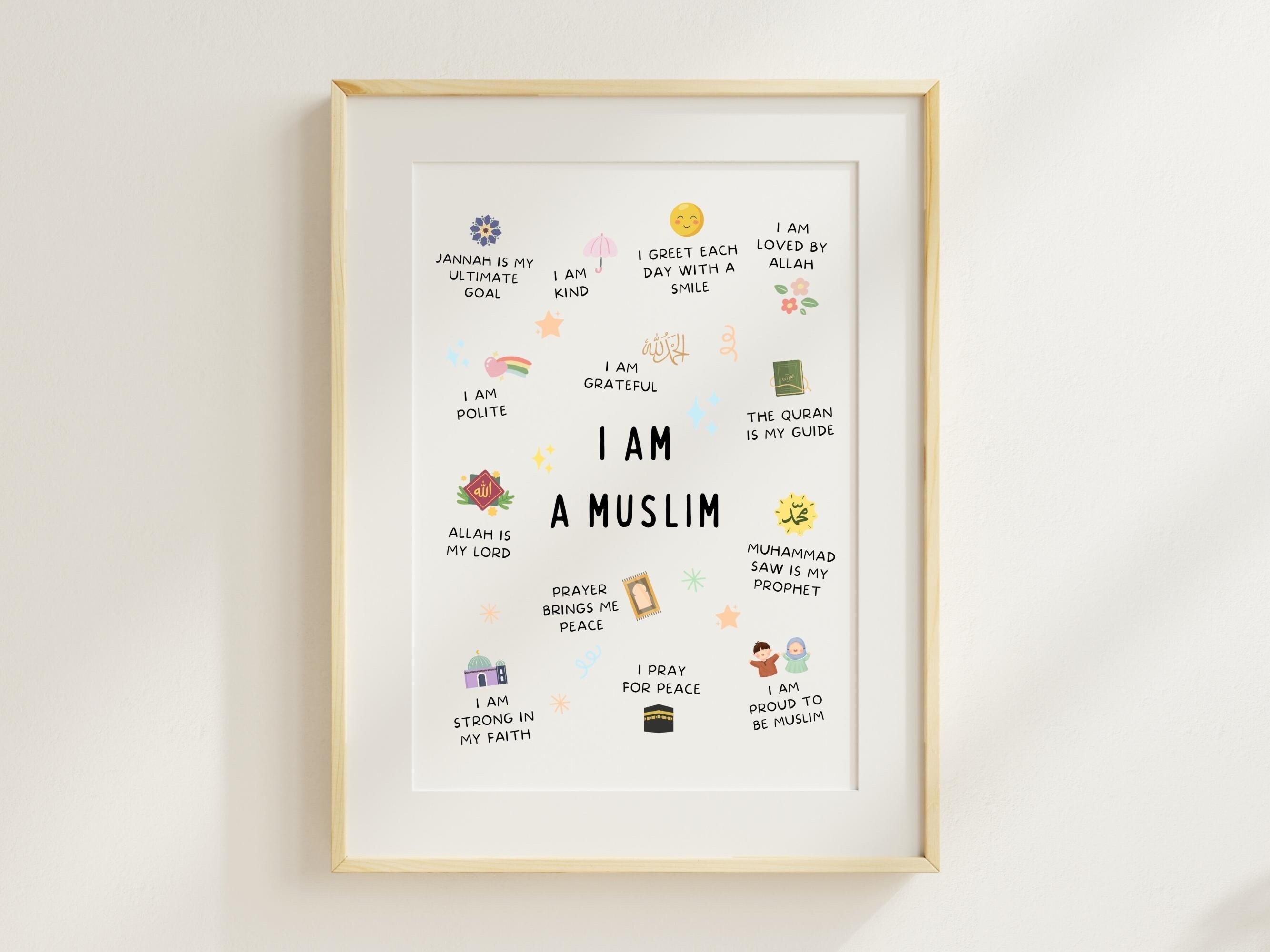 Islamic Affirmations Wall Art, Wall Art Printable, Muslim Affirmations ...