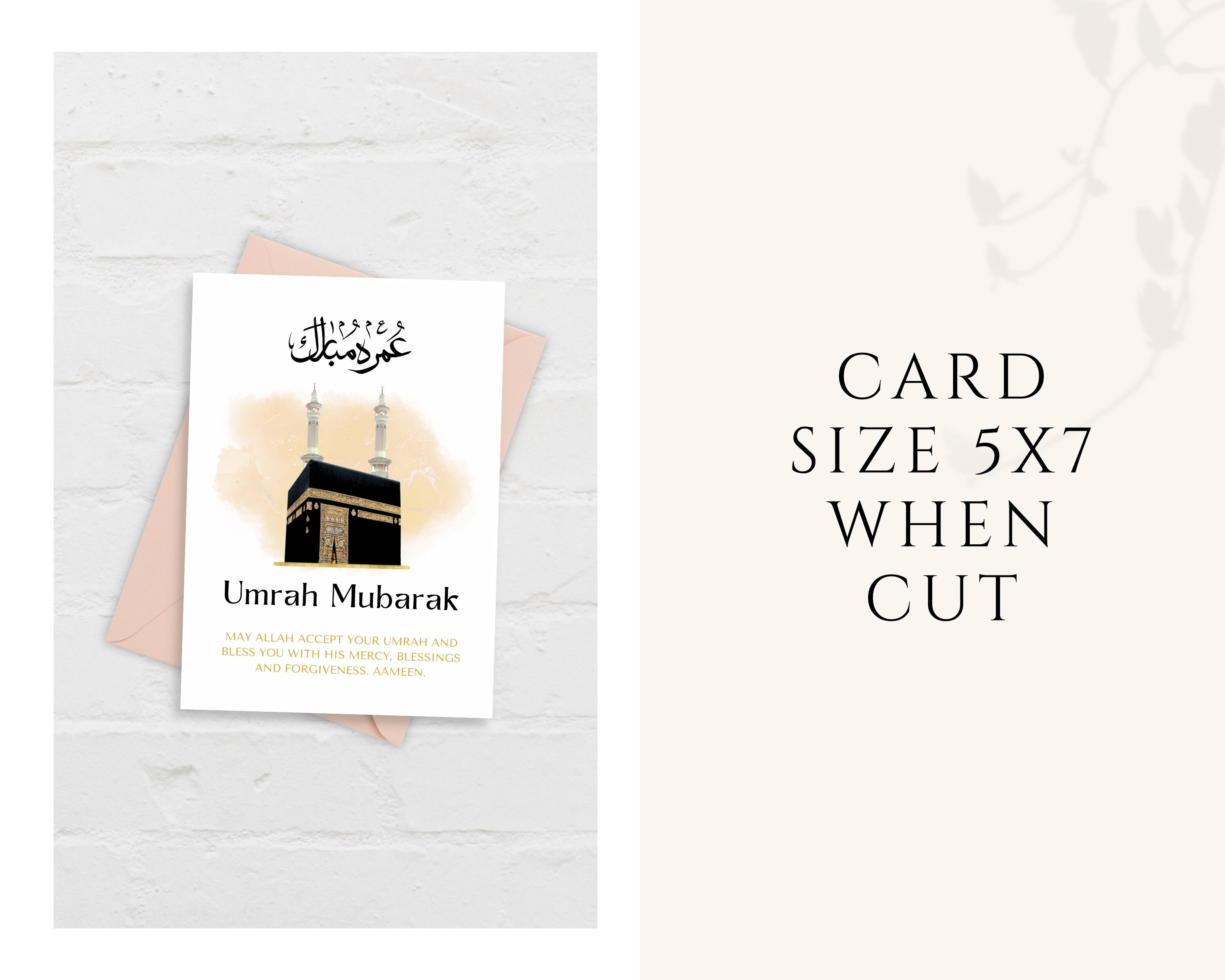 Umrah Mubarak Card, Umrah Greeting Card, Umrah Card Printable, Islamic ...