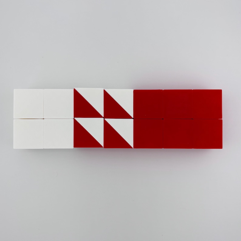 Kohs Cubes. 14 Red and White Blocks. Wechsler Kohs WAIS WISC WPPSI ...