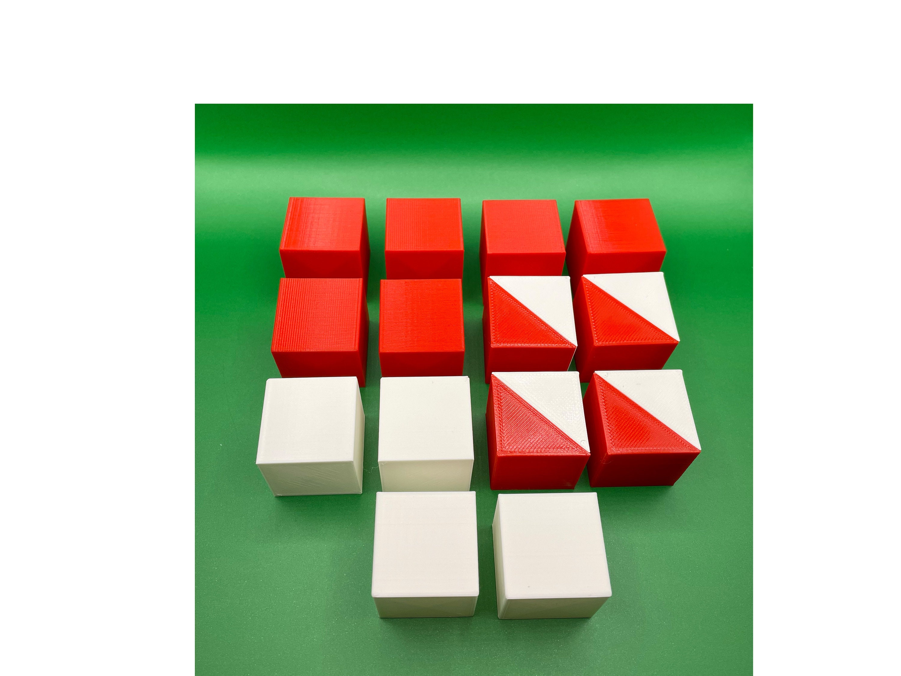 Kohs Cubes. 14 Red and White Blocks. Wechsler Kohs WAIS WISC WPPSI ...