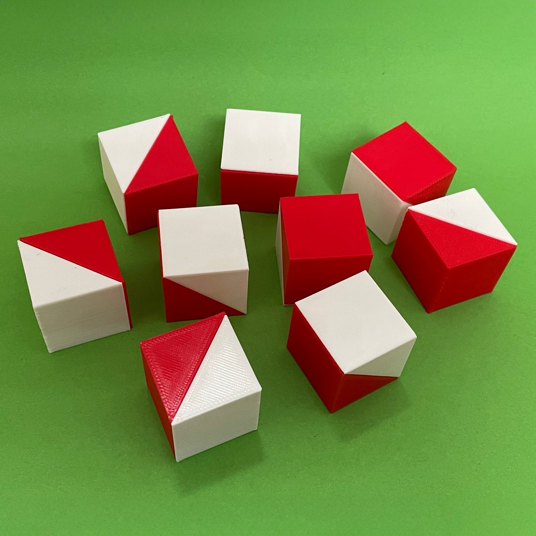Kohs Cubes With NO Box. 9 Red and White Plastic Cubes. for Psychology ...