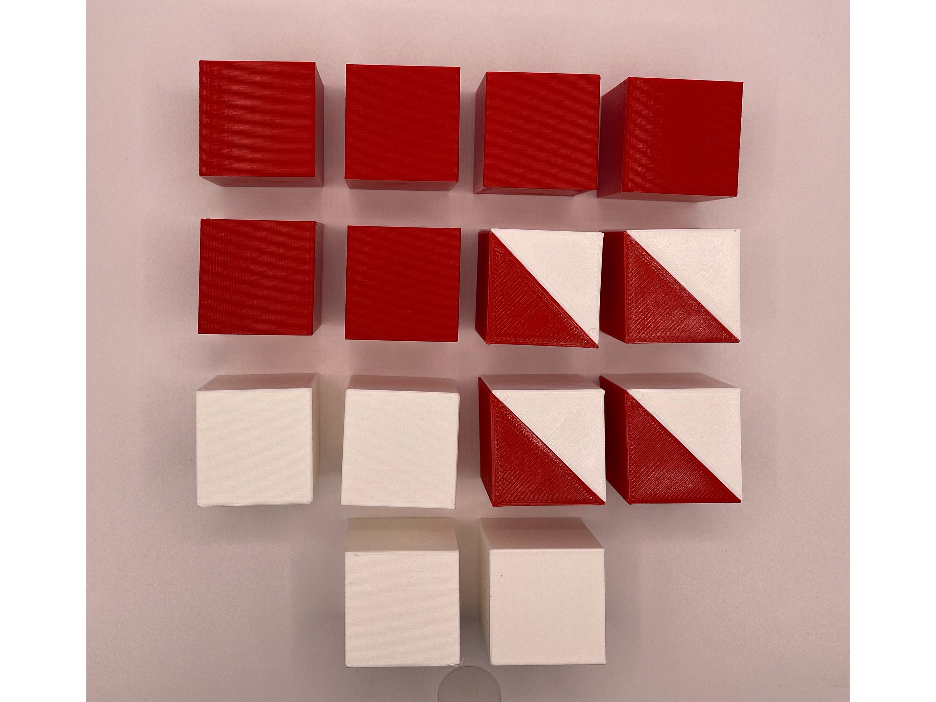 Kohs Cubes. 14 Red and White Blocks. Wechsler Kohs WAIS WISC WPPSI ...
