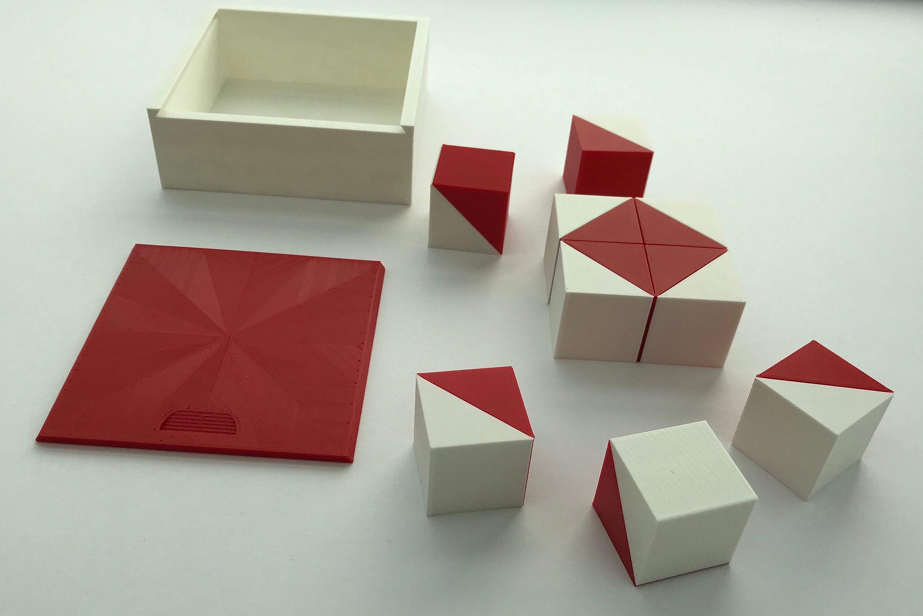 Kohs Cubes With CUSTOM BOX. 9 Red and White Plastic Cubes. for ...