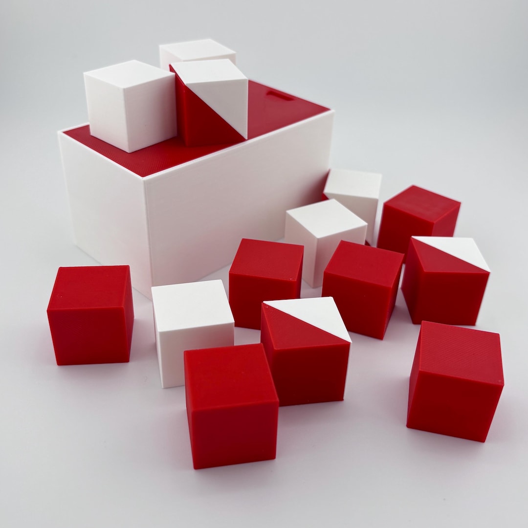 Kohs Cubes. 14 Red and White Blocks. Wechsler Kohs WAIS WISC WPPSI ...