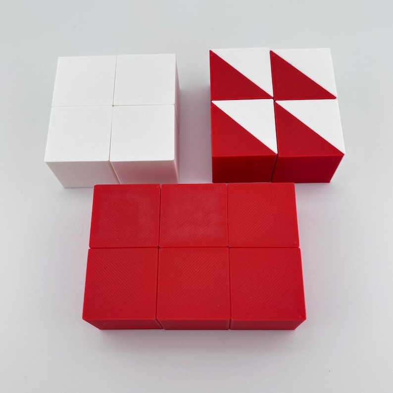 Kohs Cubes. 14 Red and White Blocks. Wechsler Kohs WAIS WISC WPPSI ...