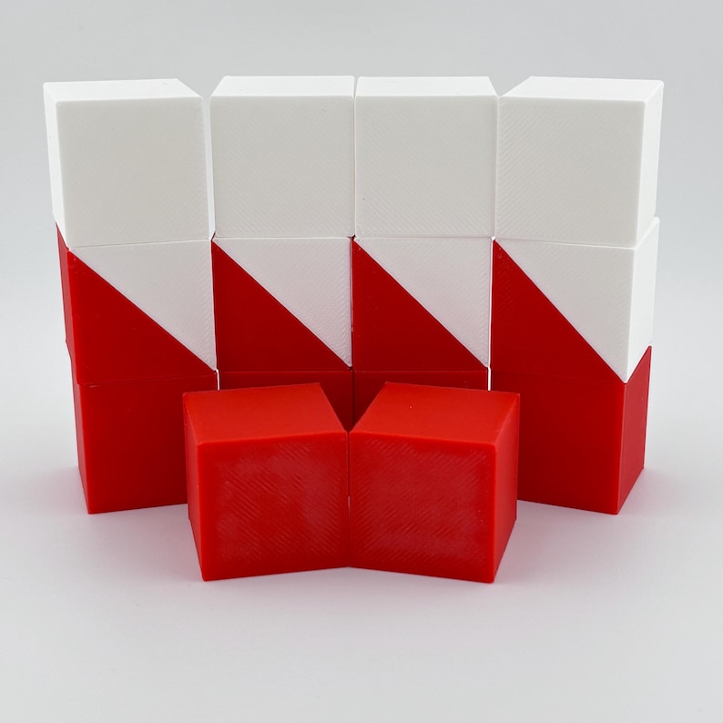 Kohs Cubes. 14 Red and White Blocks. Wechsler Kohs WAIS WISC WPPSI ...