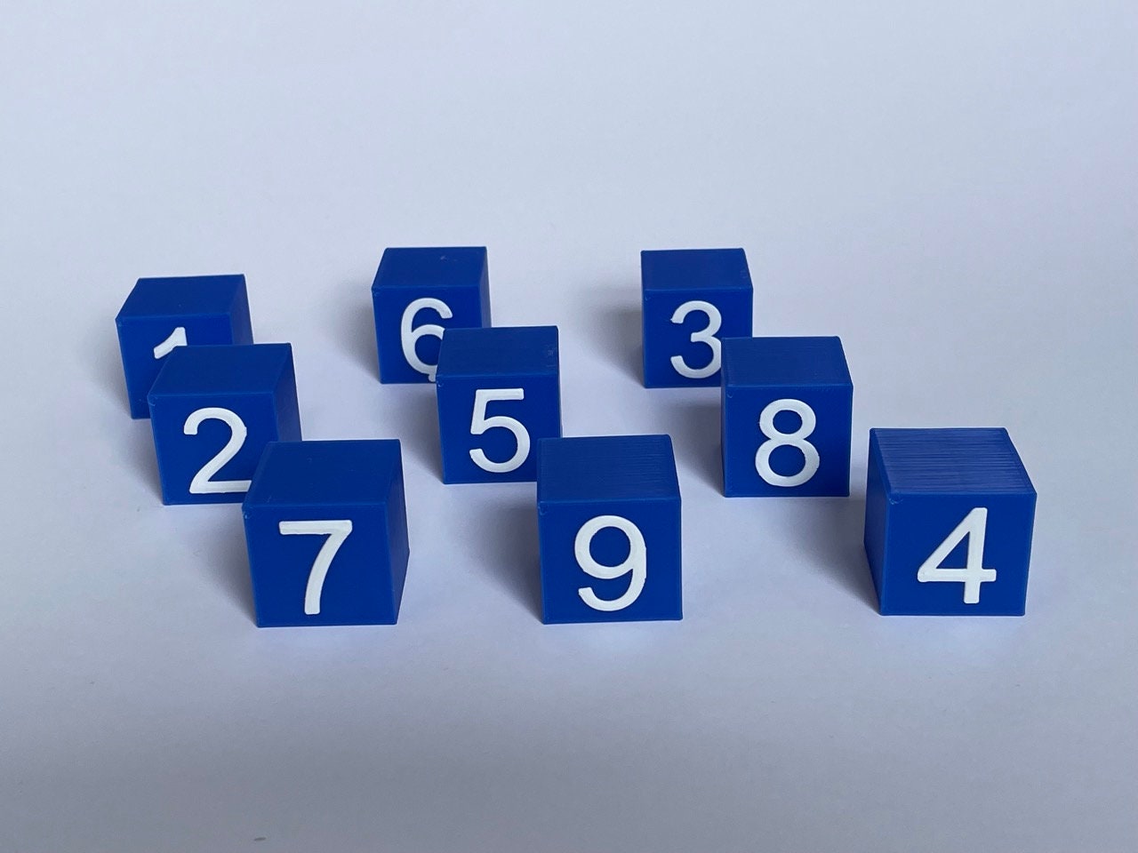 Corsi Cubes With Matching Box Option. 9 Blue Plastic Cubes With Numbers ...